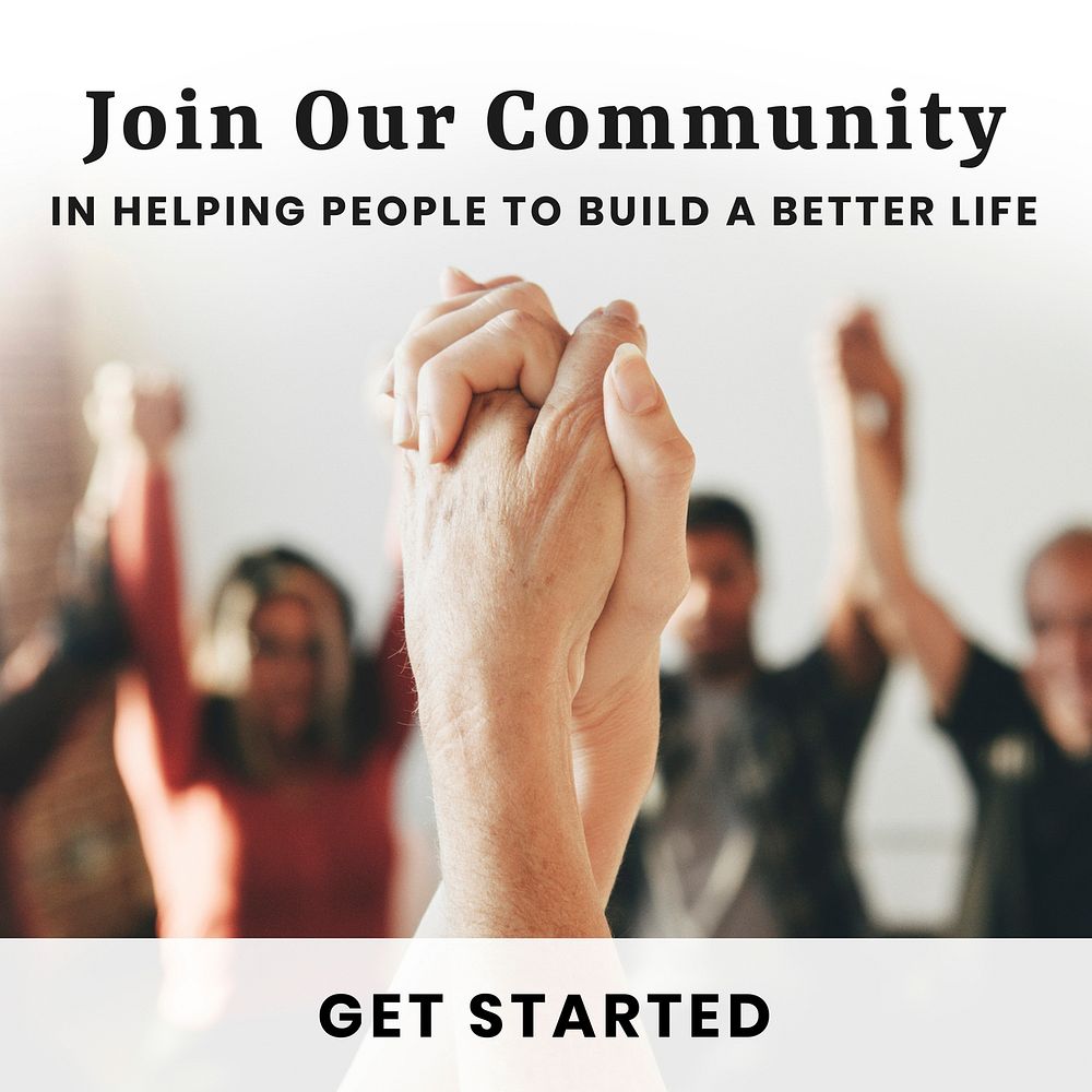 Join our community charity social | Premium Vector Template - rawpixel