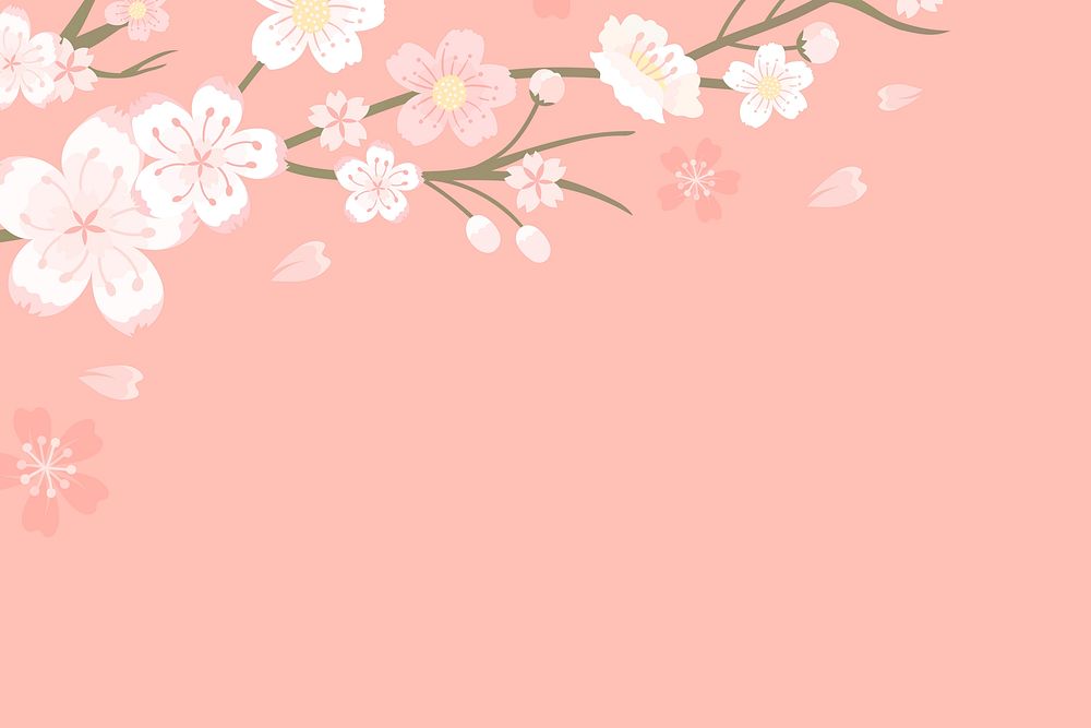 Spring background vector with pink | Premium Vector - rawpixel
