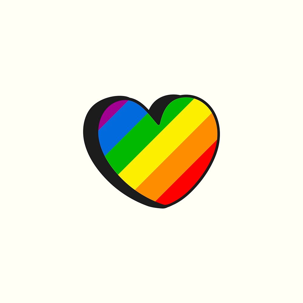 Rainbow heart lgbt design vector | Free Vector - rawpixel