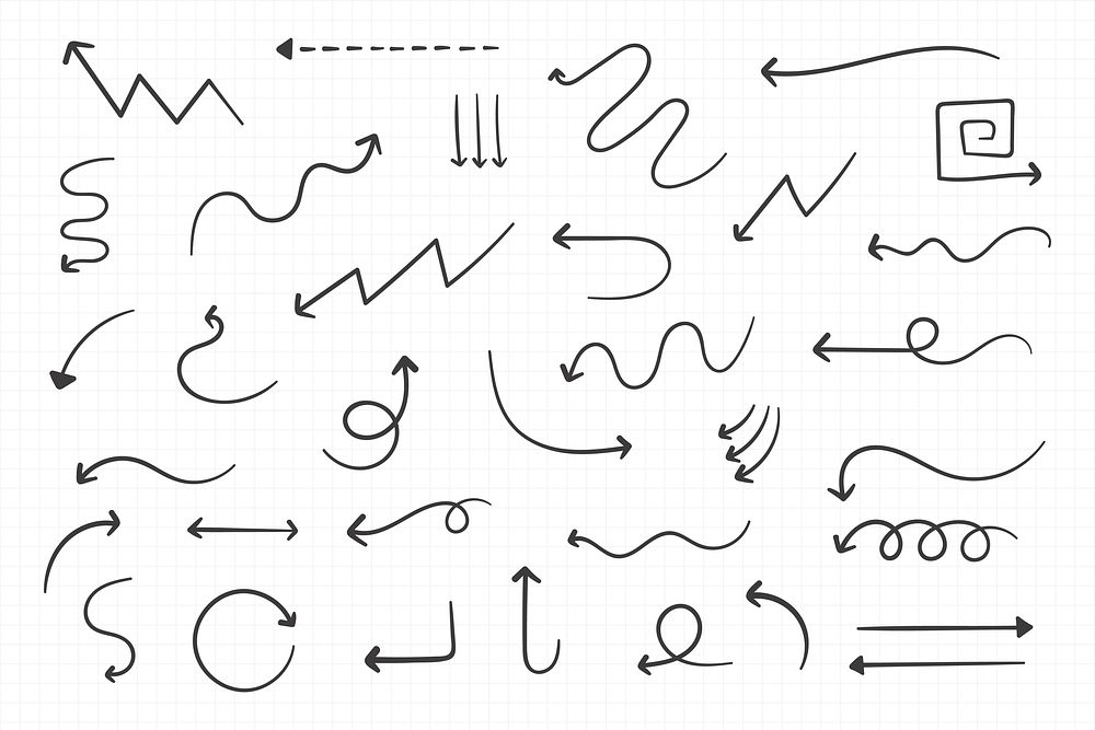 Black arrow doodle vector collection | Premium Vector - rawpixel