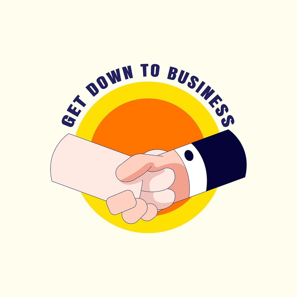 Get down to business badge | Premium Vector - rawpixel