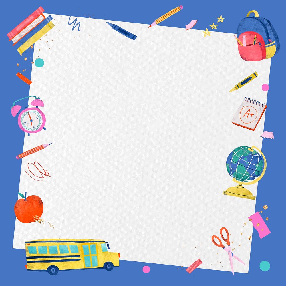 Blue back to school frame | Premium Vector - rawpixel