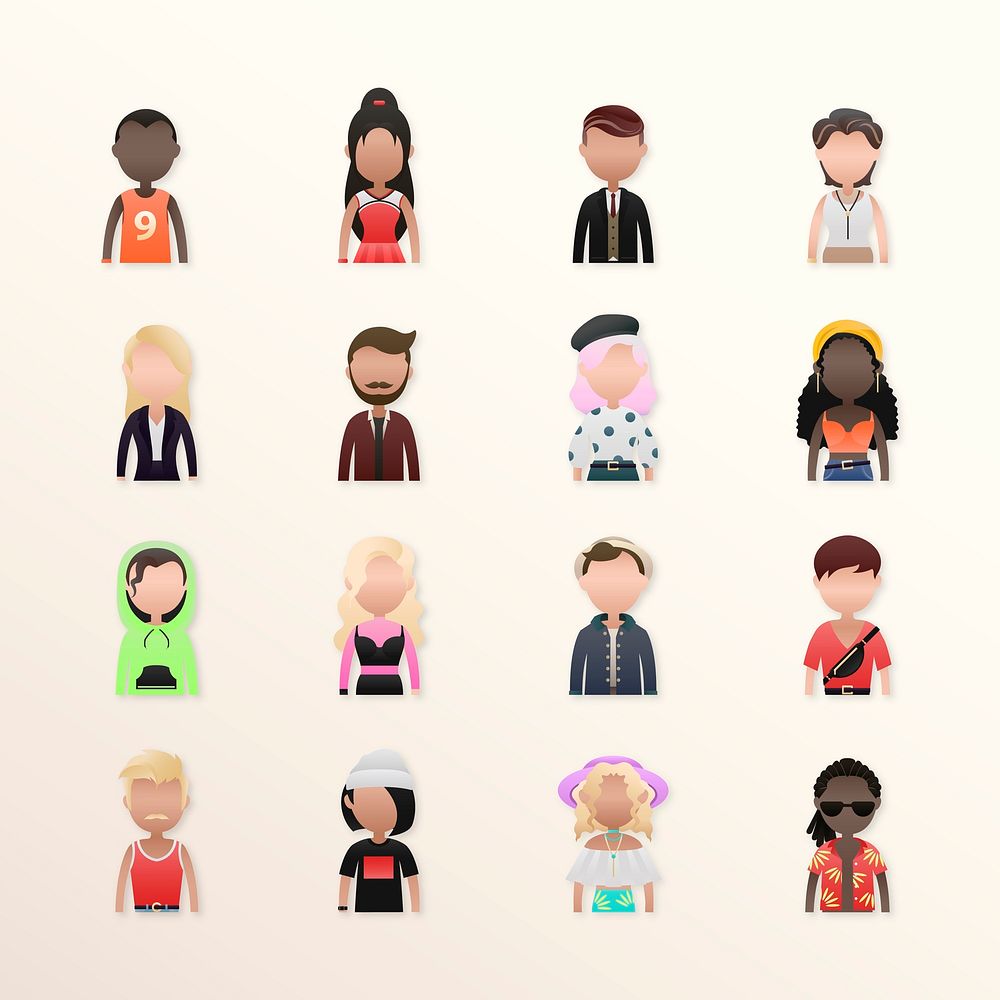 Set of diverse people avatars | Premium Vector - rawpixel