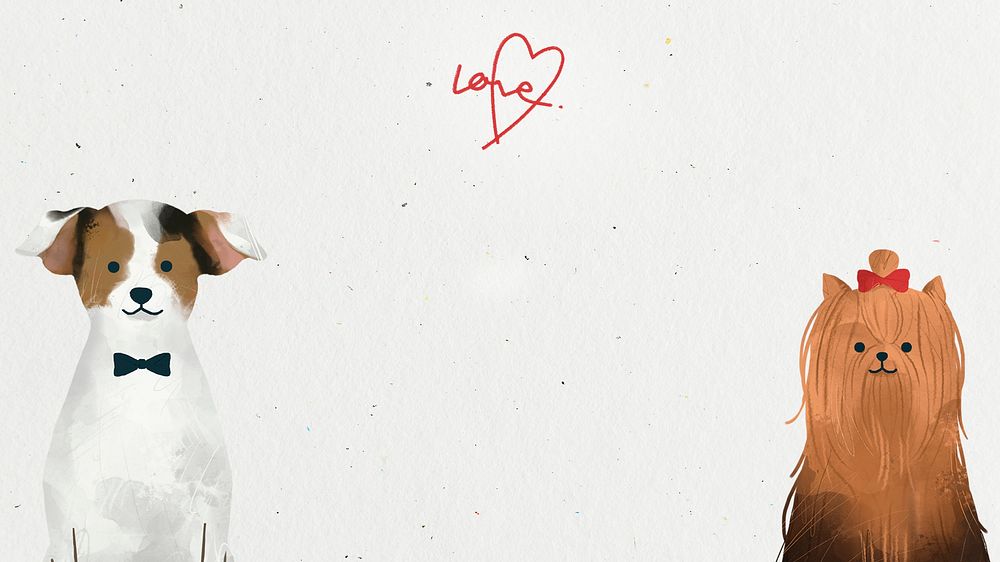 Dog wedding day watercolor background | Premium PSD - rawpixel