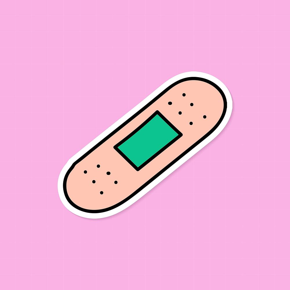 Nude pink plaster sticker with a white | Free Vector - rawpixel