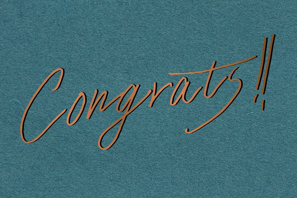 Elegant congrats! cursive calligraphy vector | Vector - rawpixel