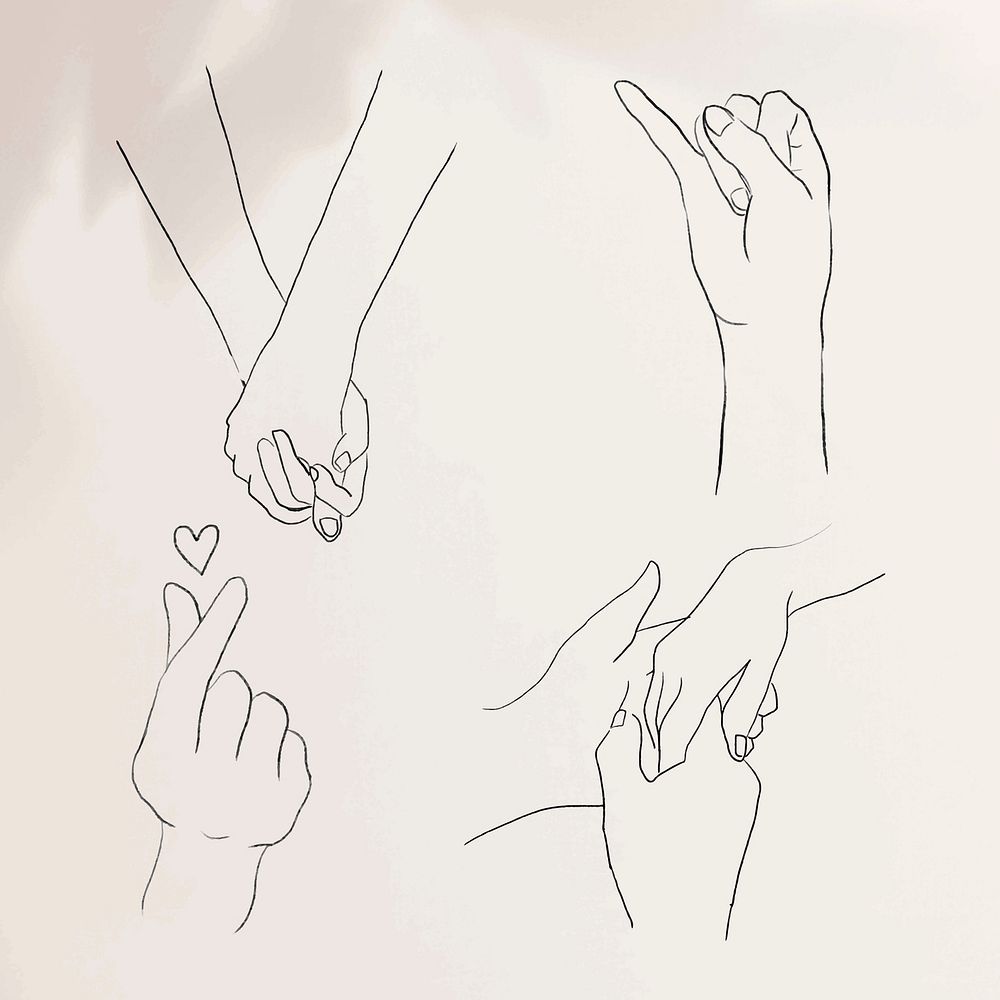 Couple hand gestures Valentine’s vector | Vector - rawpixel