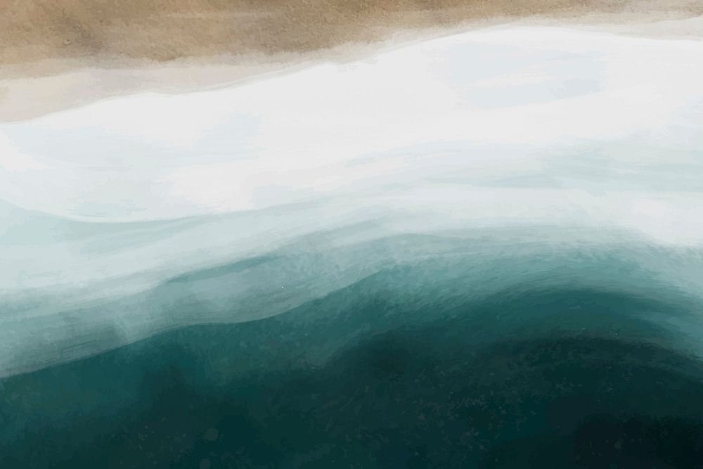 Blue sea painting effect vector | Premium Vector - rawpixel