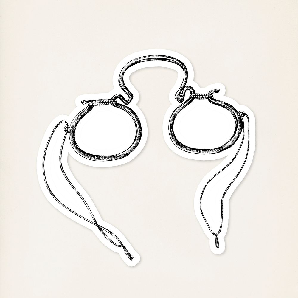 Hand drawn retro eyeglasses sticker | Premium PSD - rawpixel