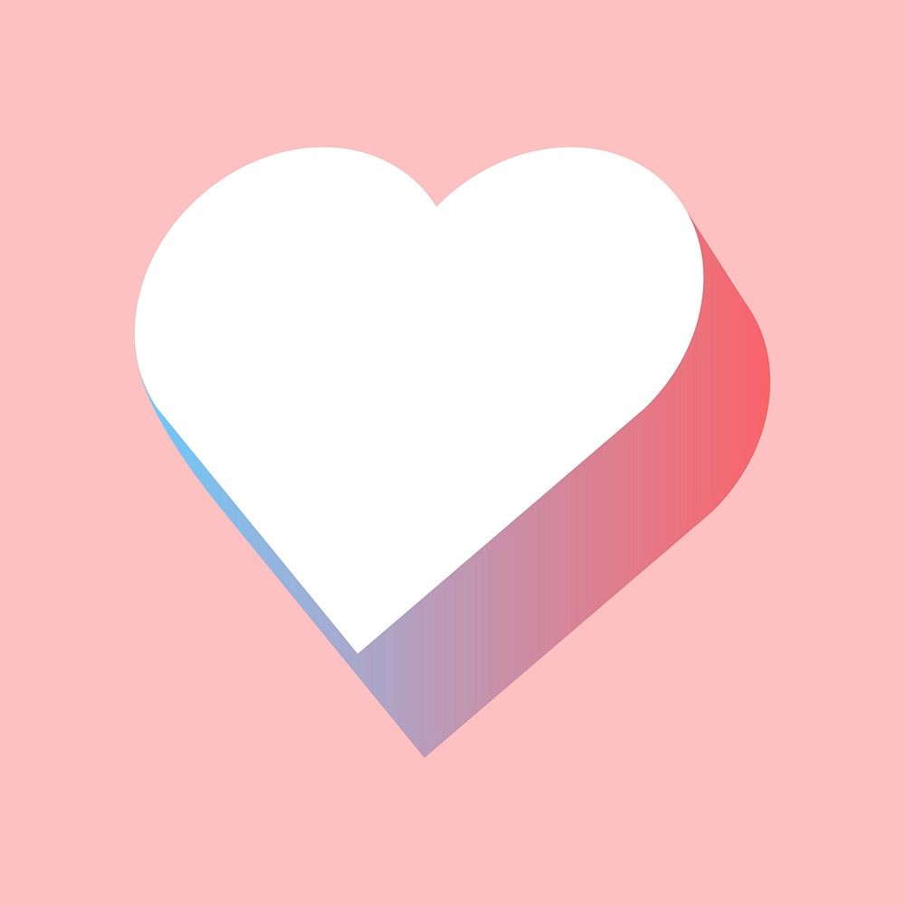 Isometric heart symbol typography vector | Free Vector - rawpixel