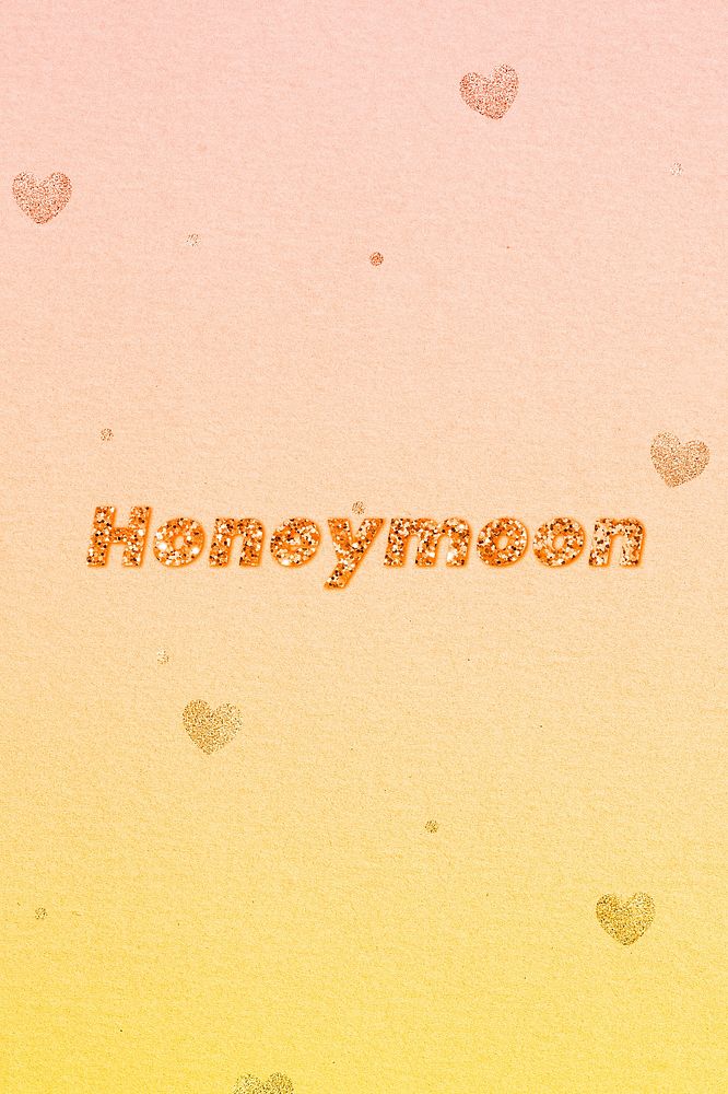 Glittery honeymoon word typography font | Free Photo - rawpixel