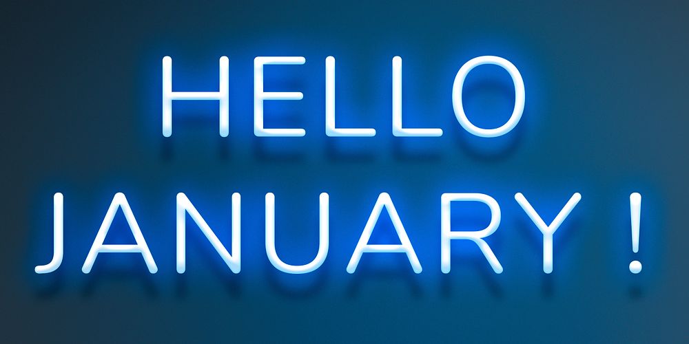Hello January neon typography | Free Photo - rawpixel