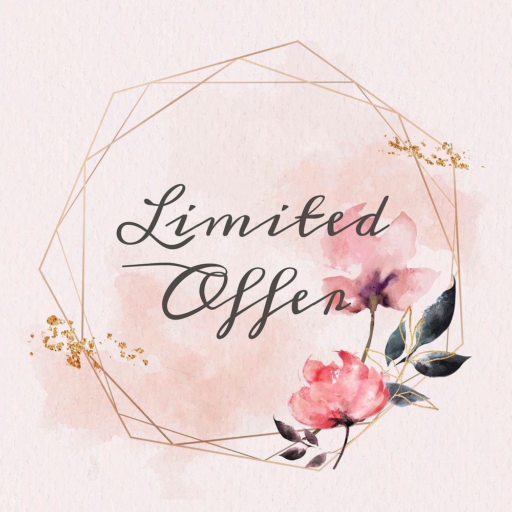 Limited offer badge floral frame | Free Photo - rawpixel