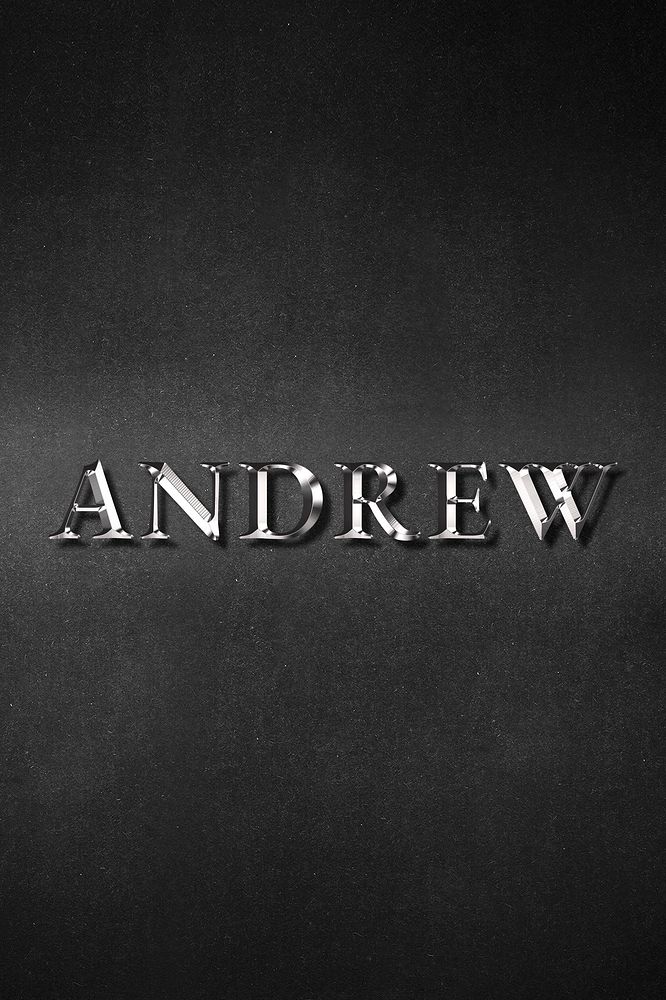 Andrew typography in silver metallic | Free Photo - rawpixel