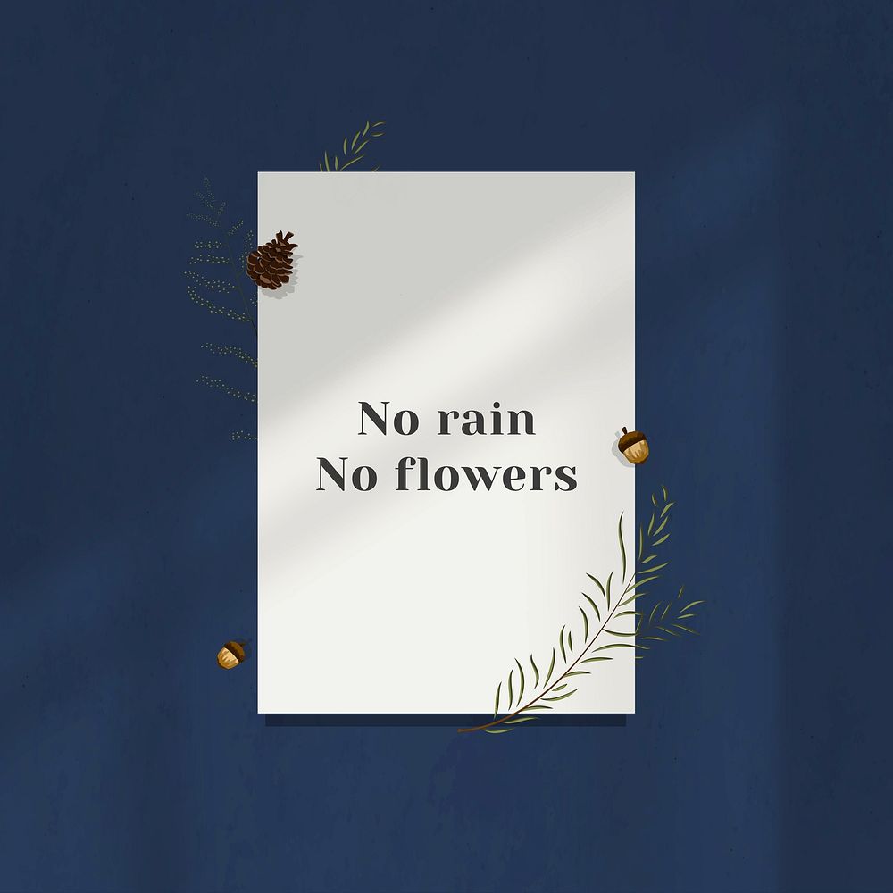 Wall quote no rain no | Free Photo - rawpixel