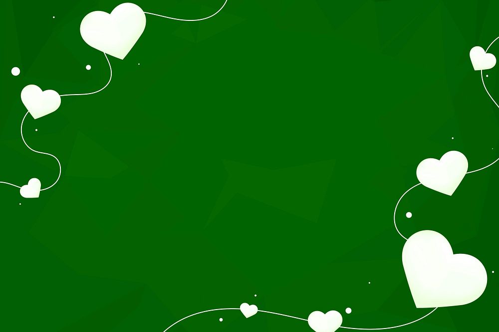 Cute white heart green frame | Free Photo - rawpixel