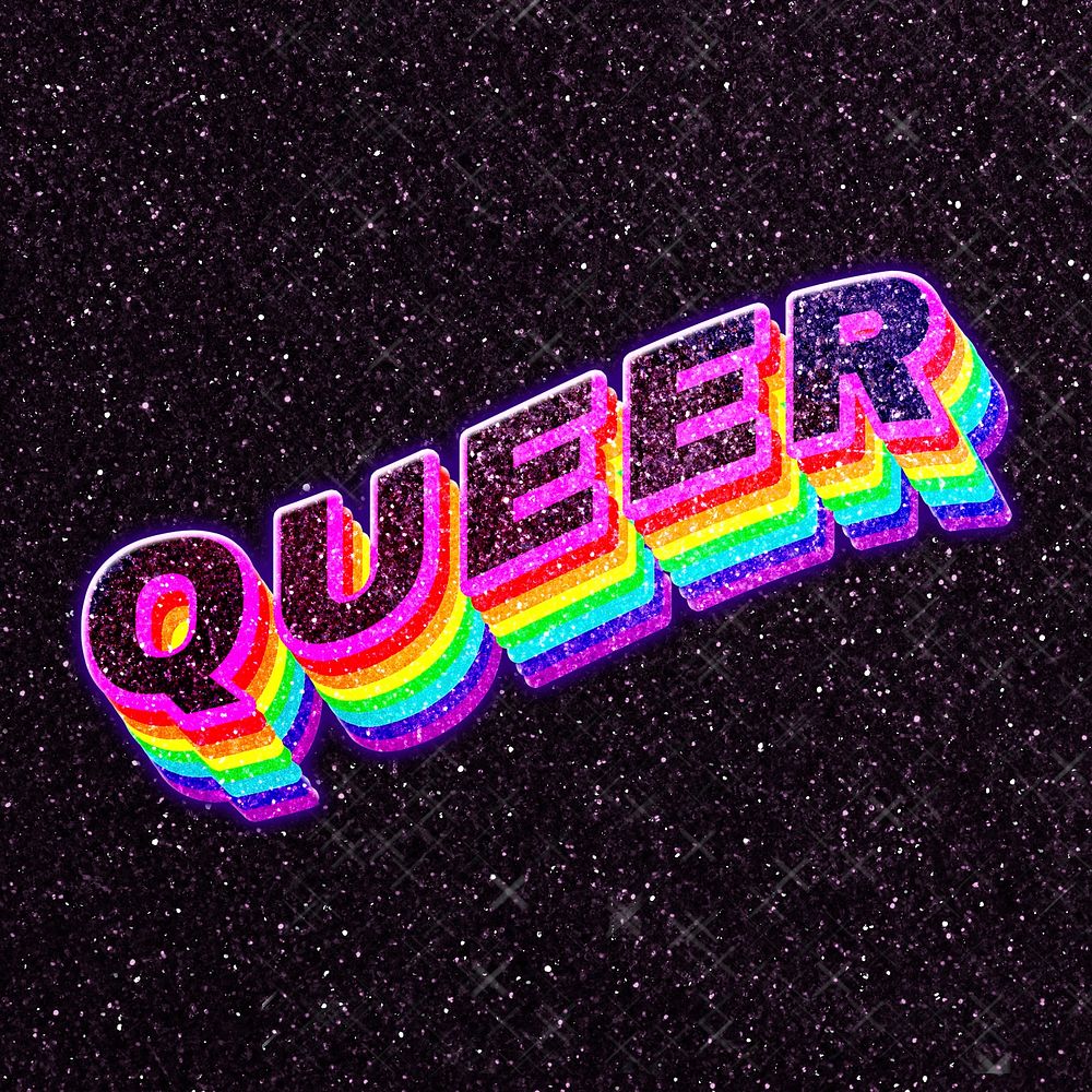 Queer rainbow text 3D typography | Free Photo - rawpixel