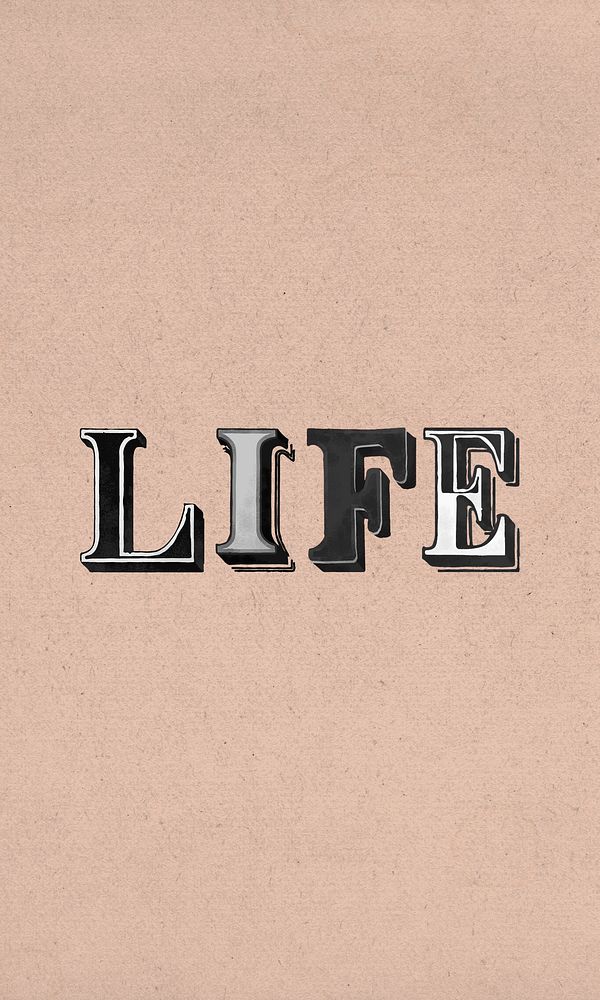 3D word life vintage typography | Free Photo - rawpixel