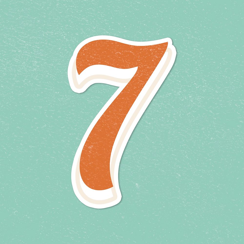 7 number vintage font lettering | Free PSD - rawpixel