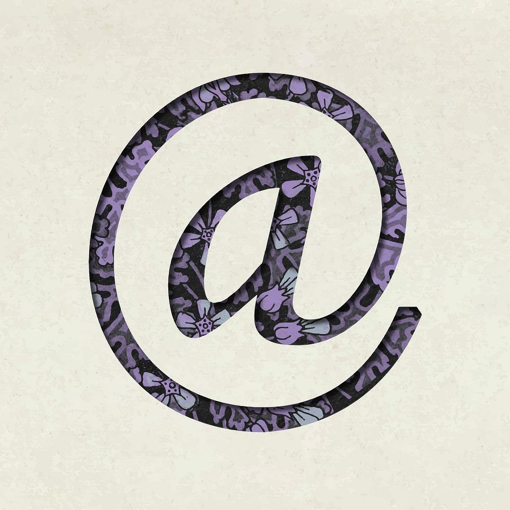 At sign vector punctuation in retro | Free Vector - rawpixel