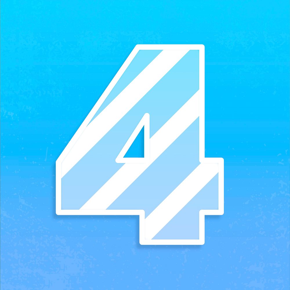 Number 4 bold typography psd | Free PSD - rawpixel