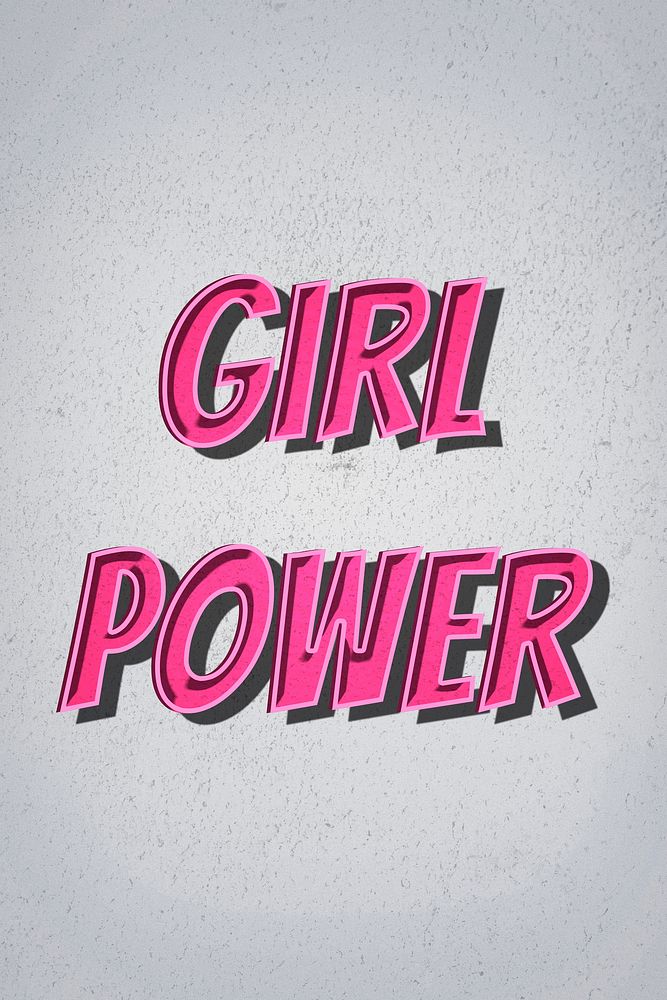 Girl power retro shadow typography | Free Photo - rawpixel