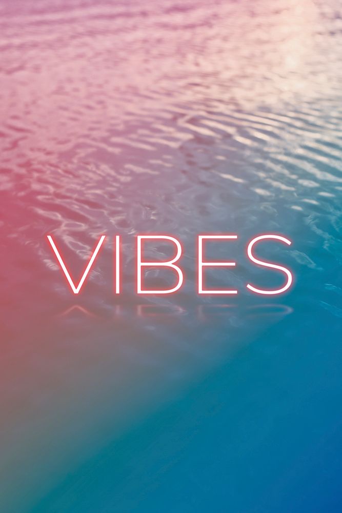 Vibes word neon font typography | Free Photo - rawpixel