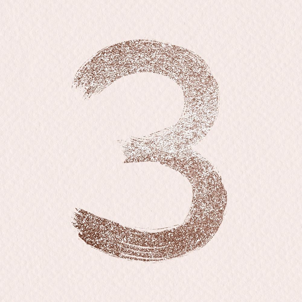 Rose gold 3 psd number | Free PSD - rawpixel
