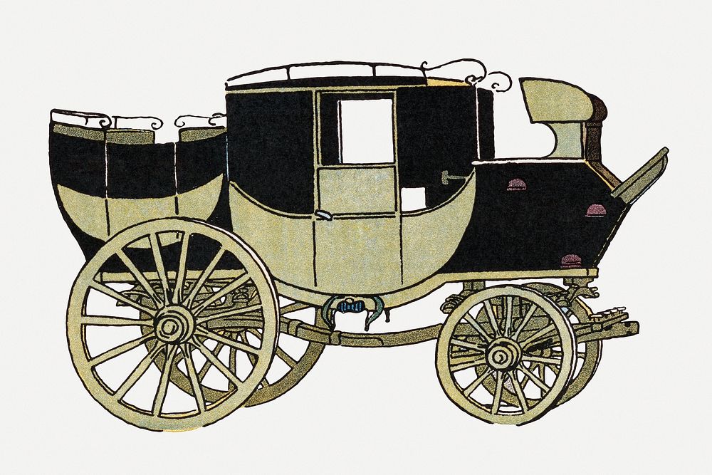 Vintage horse carriage art print, | Free Photo Illustration - rawpixel