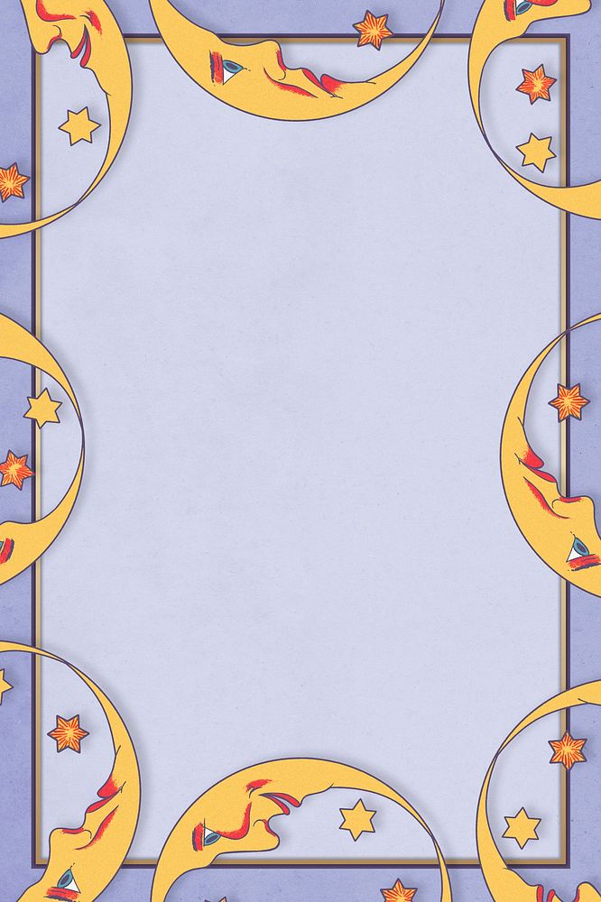 Vintage celestial moon face frame | Free PSD - rawpixel