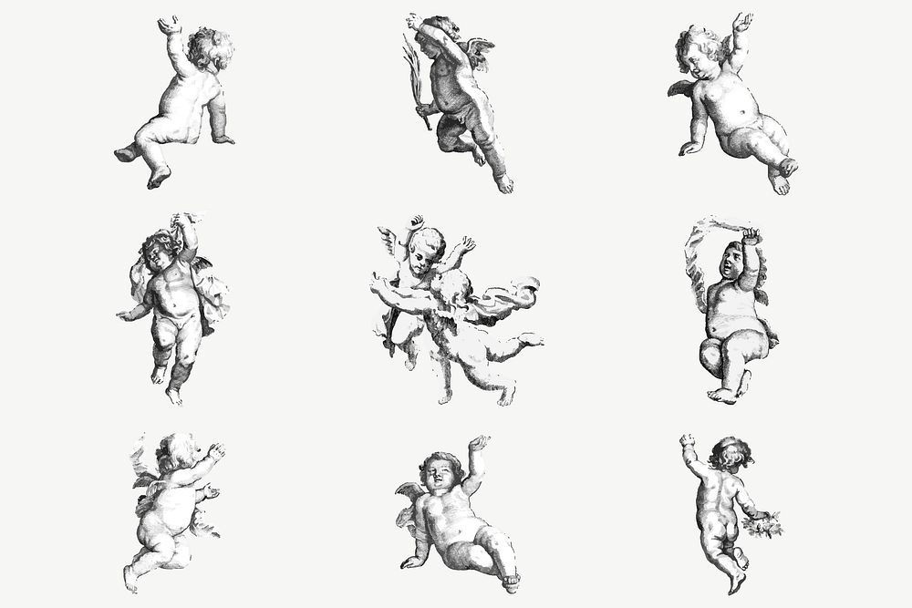 Vintage cute cherub vector illustration | Premium Vector - rawpixel