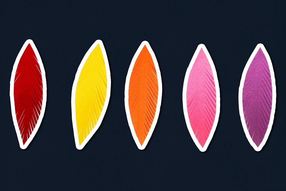 Leaves sticker paper craft set | Premium PSD - rawpixel