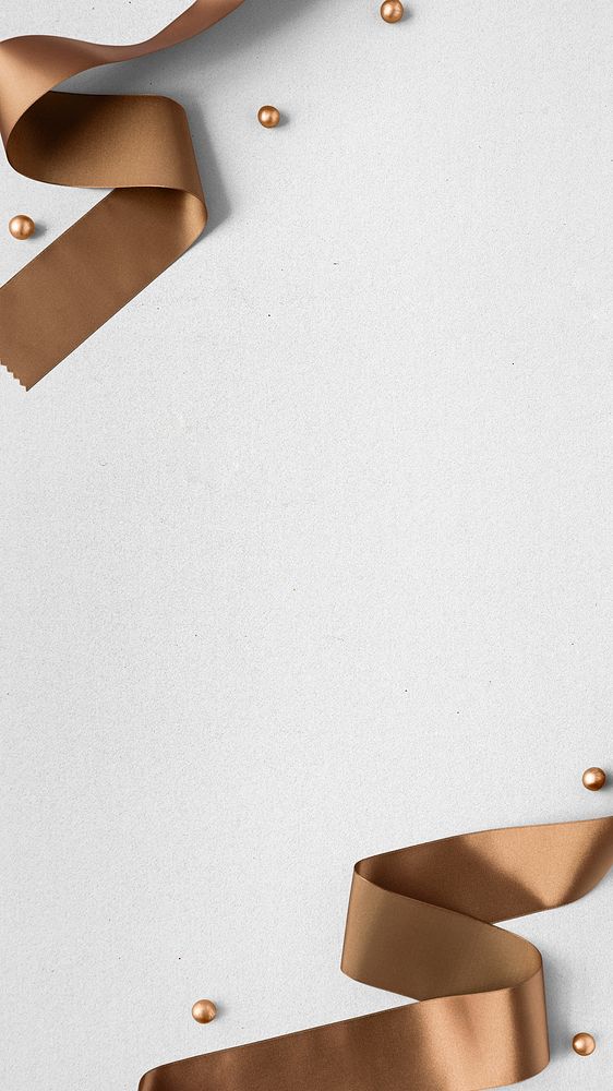 Copper ribbons and gold baubles | Premium PSD - rawpixel