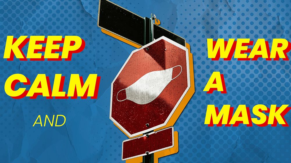 Keep calm and wear a mask | Free Vector Template - rawpixel