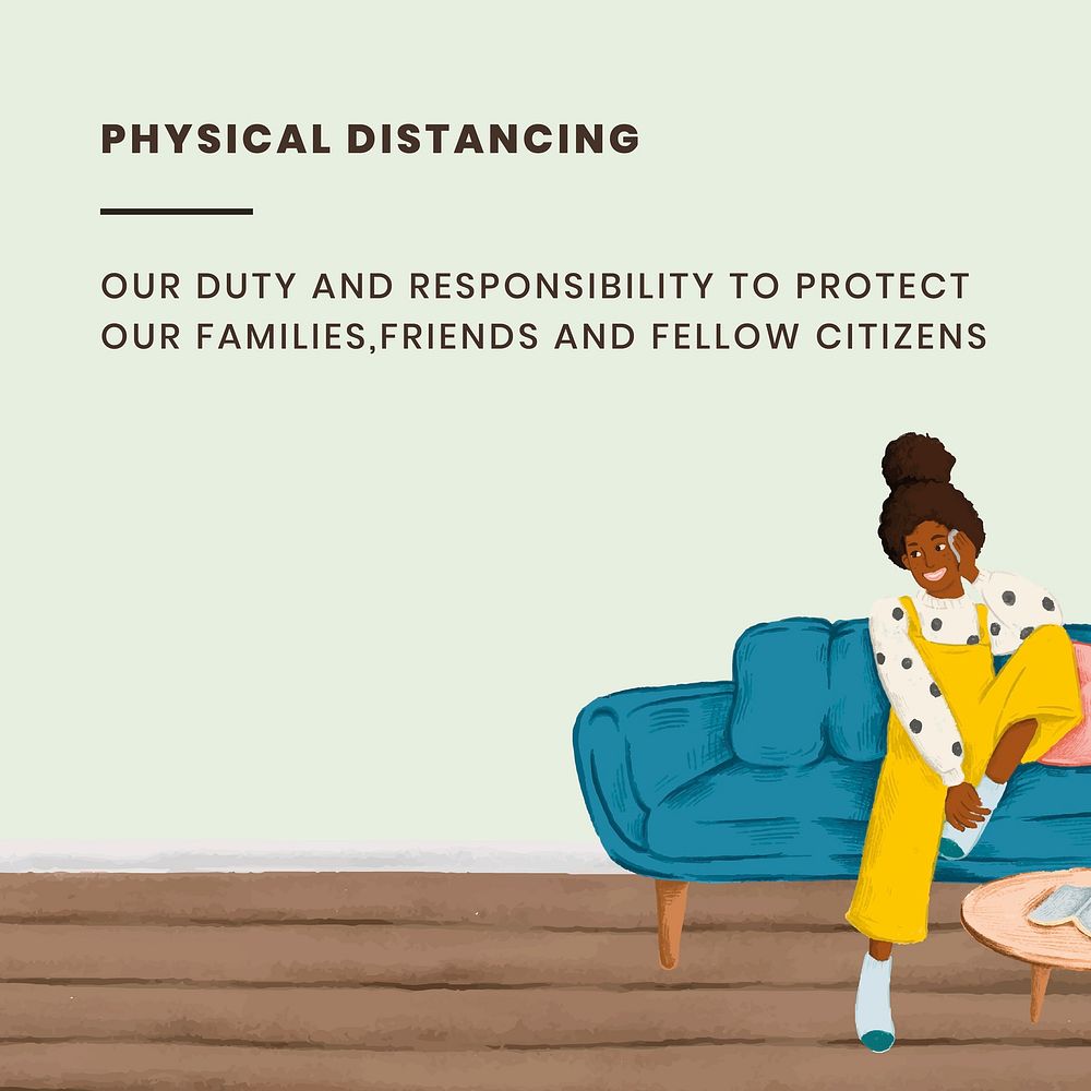 Practice social distancing to prevent | Free Vector Template - rawpixel