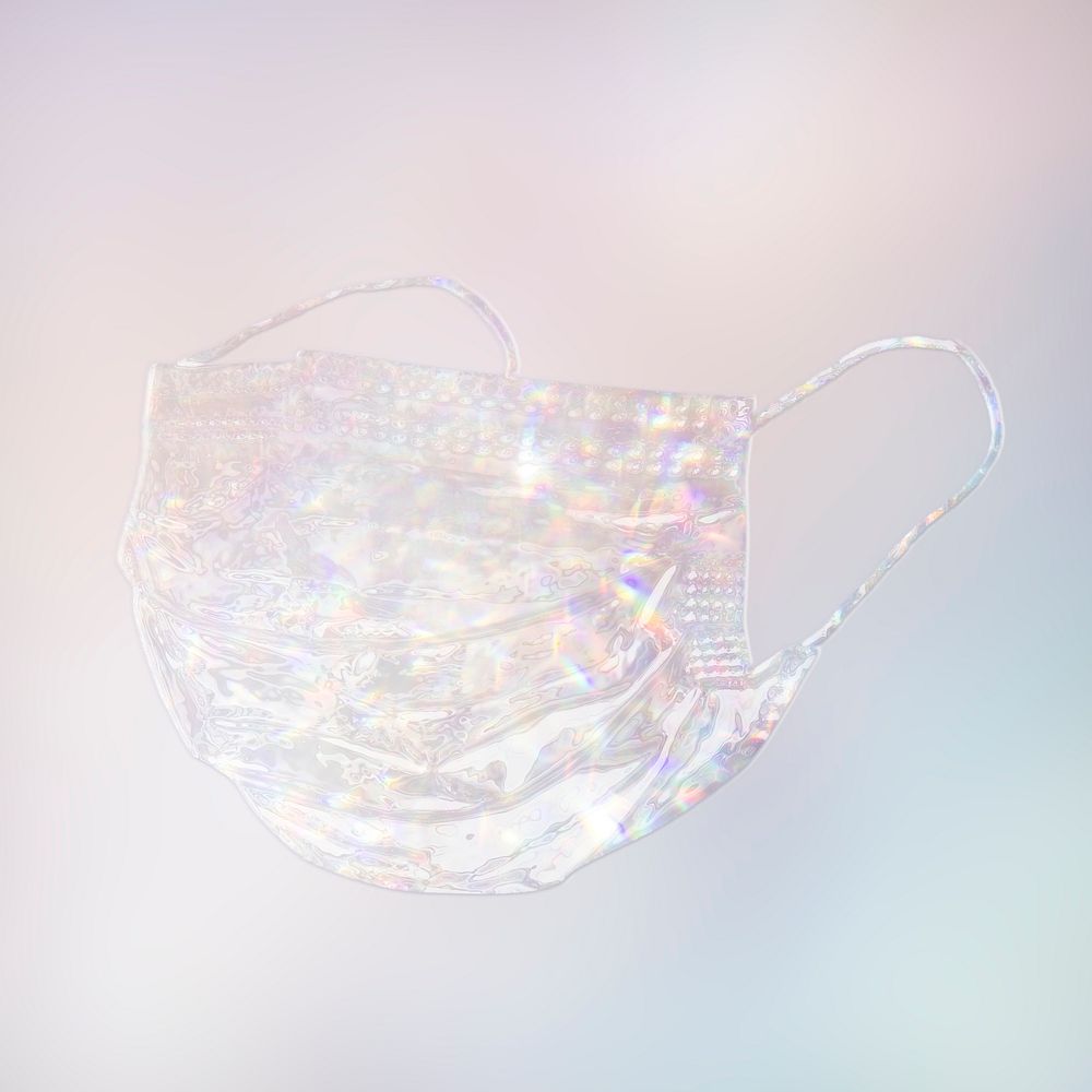 Silvery holographic face mask design | Premium PSD - rawpixel
