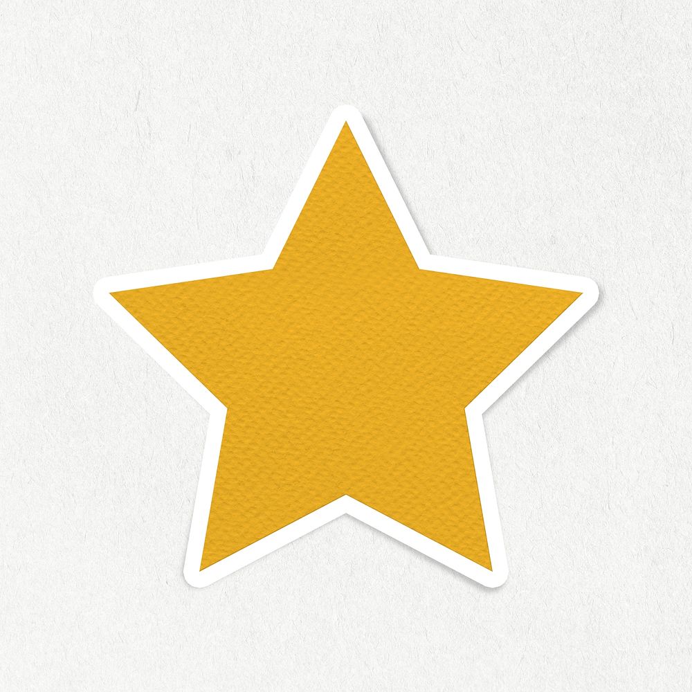 Yellow paper star shaped sticker | Free PSD - rawpixel