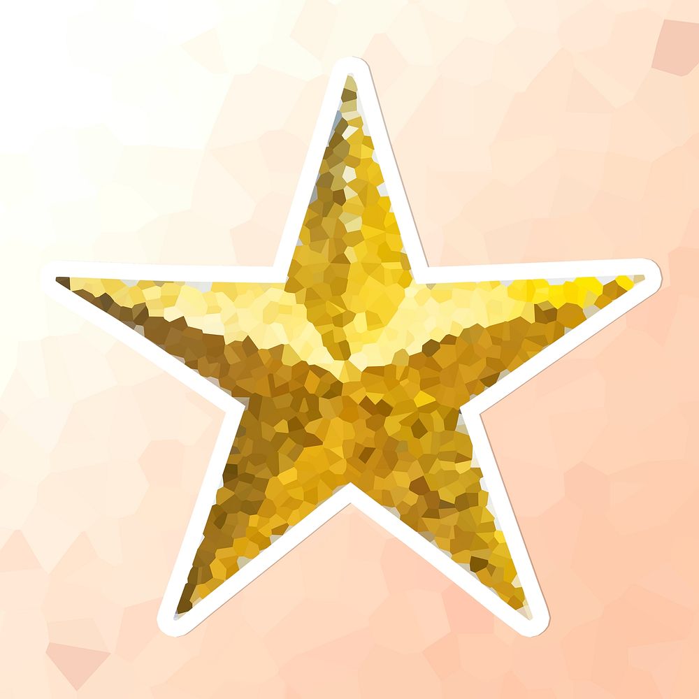 Crystallized style gold star illustration | Free PSD - rawpixel