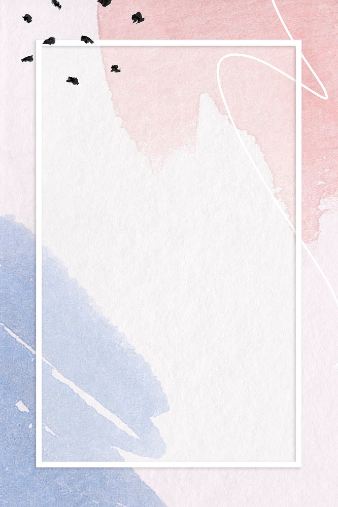 Rectangle frame on Memphis watercolor | Premium PSD - rawpixel