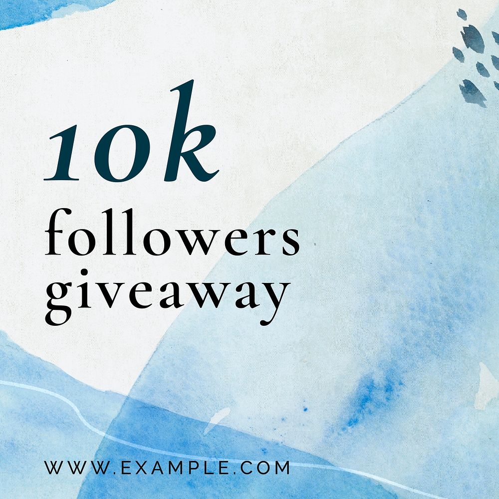 10k followers giveaway watercolor Memphis | Premium Vector Template ...