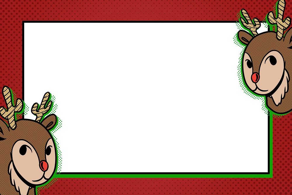 Reindeer on rectangle frame design | Premium Vector - rawpixel