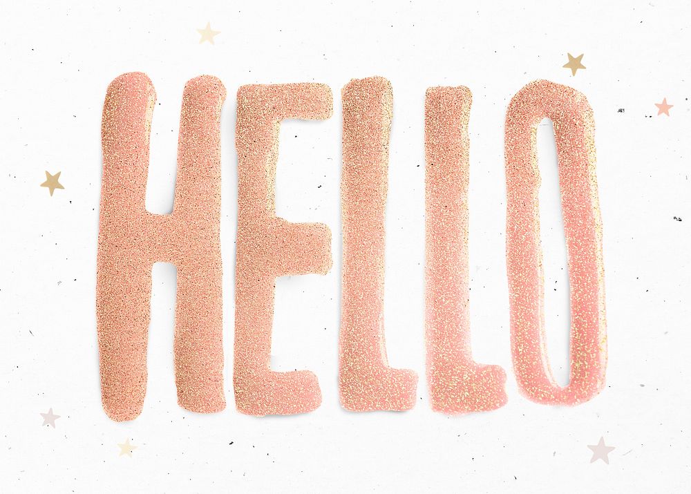 Sparkling glitter hello greeting word | Free PSD - rawpixel