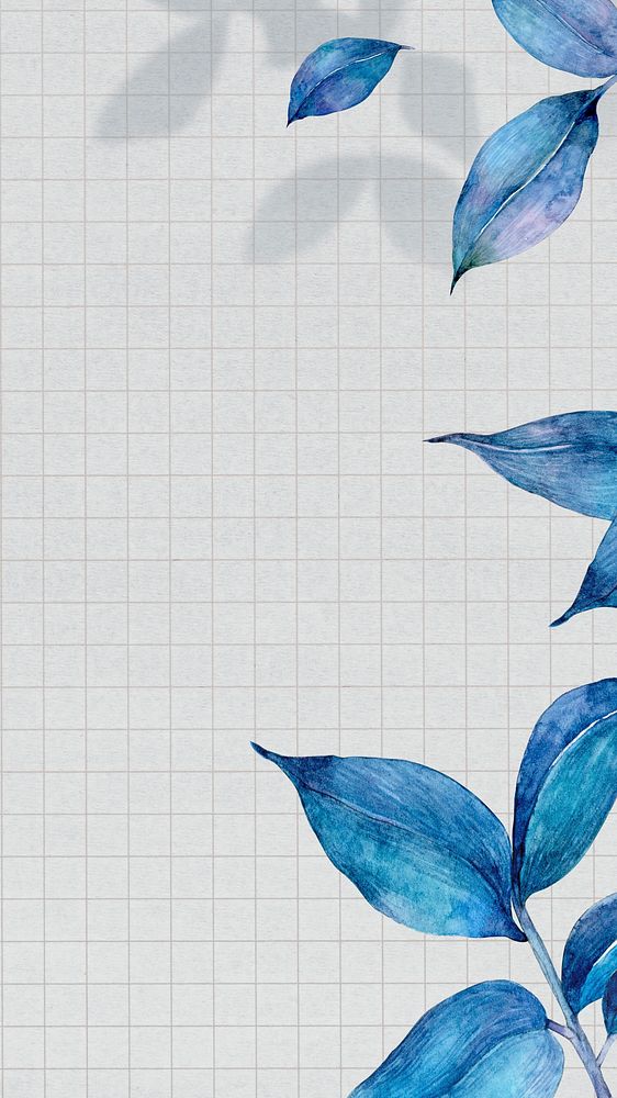 Blue leaf patterned border watercolor | Free Photo - rawpixel