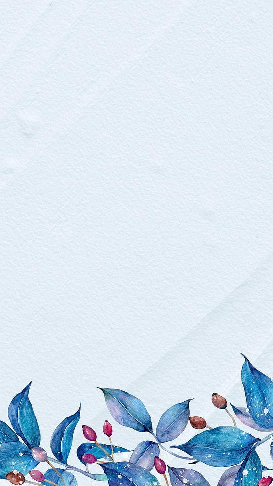 Blue leaf patterned border watercolor | Free Photo - rawpixel