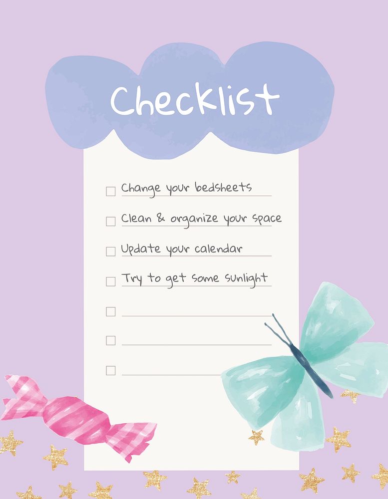 Cute journal flyer template, watercolor | Premium PSD Template - rawpixel