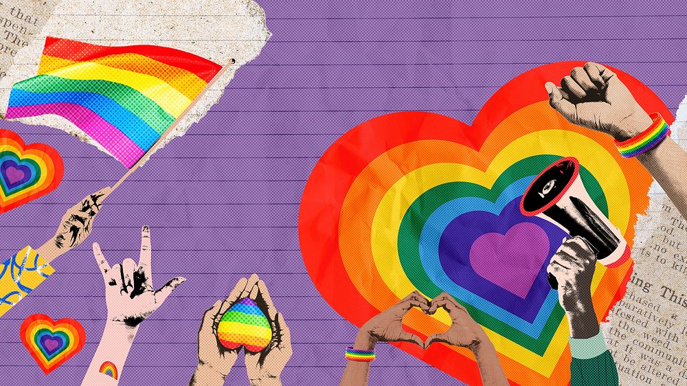 Pride month desktop wallpaper background, | Premium PSD Illustration ...
