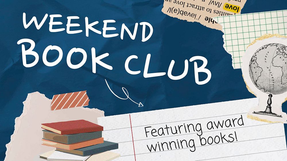 Book club ppt presentation template, | Premium Vector Template - rawpixel