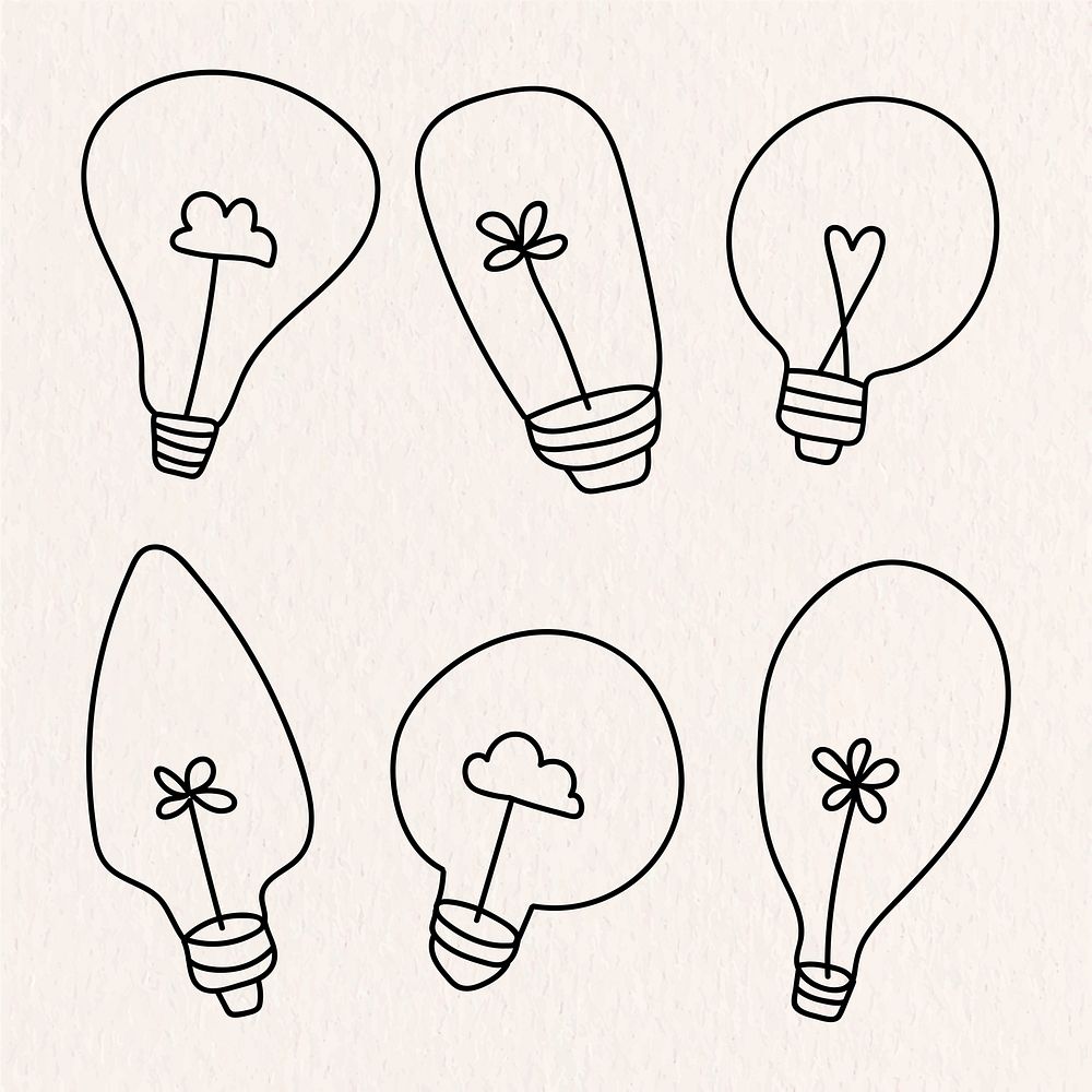 Creative light bulb doodle on beige | Premium Vector - rawpixel