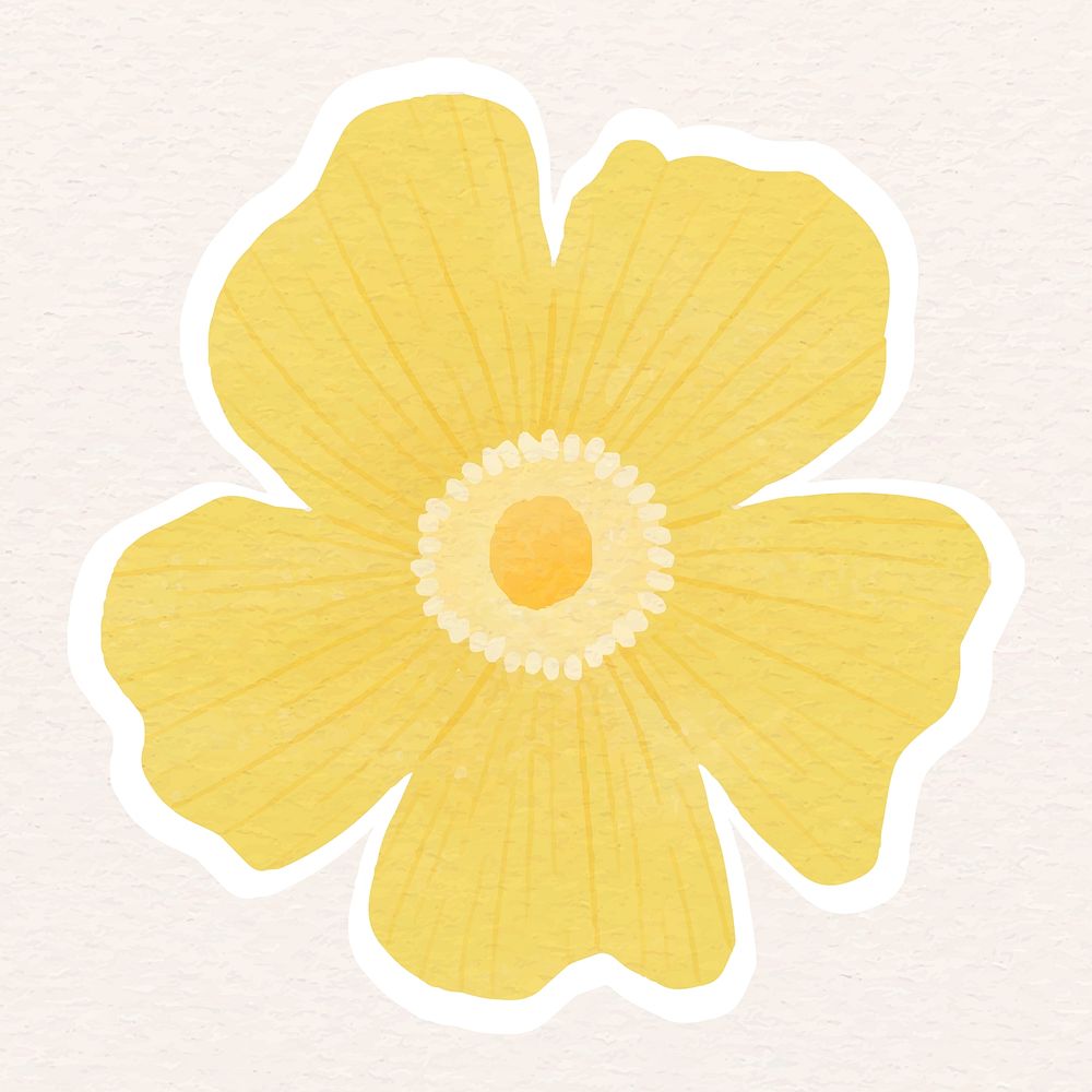 Yellow flower sticker vector | Premium Vector - rawpixel