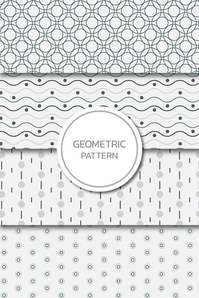Seamless geometric pattern vector set | Premium Vector - rawpixel